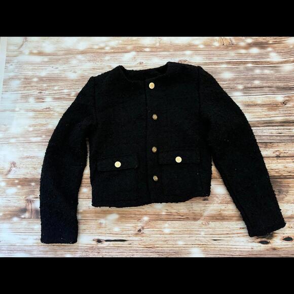 Jackets & Coats | Nwt Mark Edwards Studio Collarless Tweed Jacket Xs ...